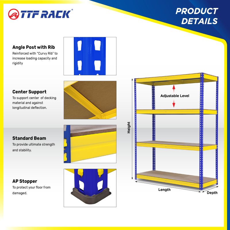 E-Simple Rack 4 Levels 200KG (H)151-211cm | TTFRack™ | Malaysia's ...