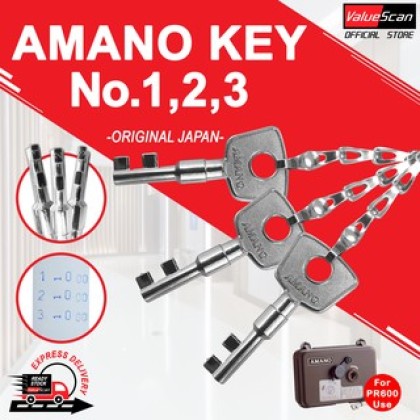 *RM43.5 =3 KEYS* AMANO KEY No.1,2,3 for Amano Kunci PR-600 1 2 3 Amano ...