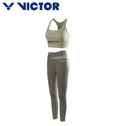 VICTOR Fitted Female Workout Set Sports Cropped Tank Top & Leggings TP ...
