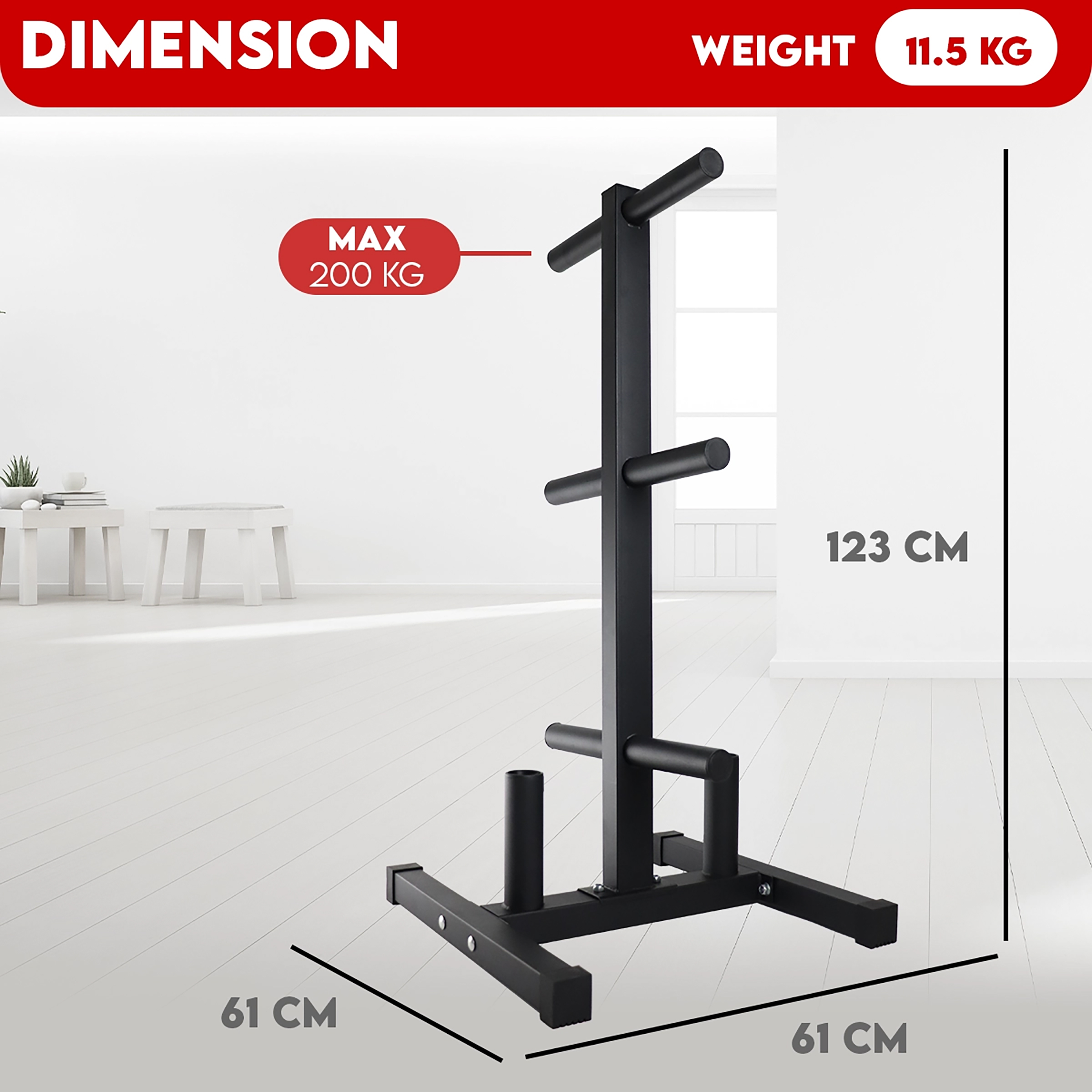 Olympic Weight Plate Tree with 2 Barbell Holders | Malaysia No.1 ...