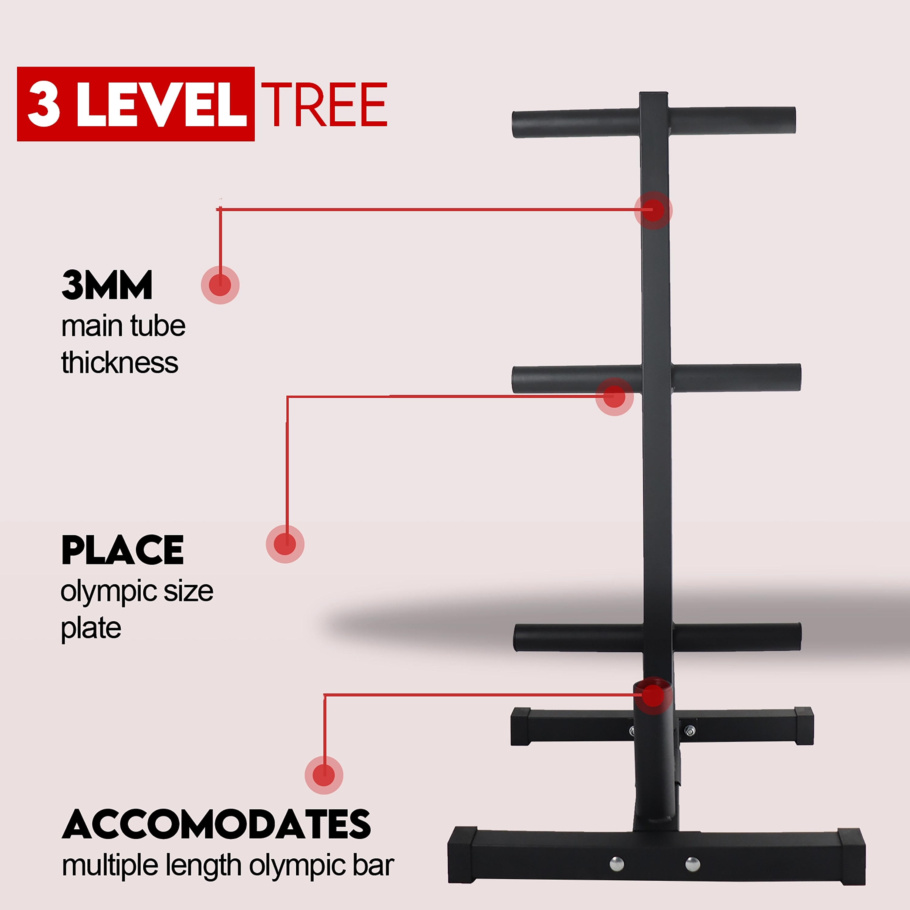 Olympic Weight Plate Tree with 2 Barbell Holders | Malaysia No.1 ...