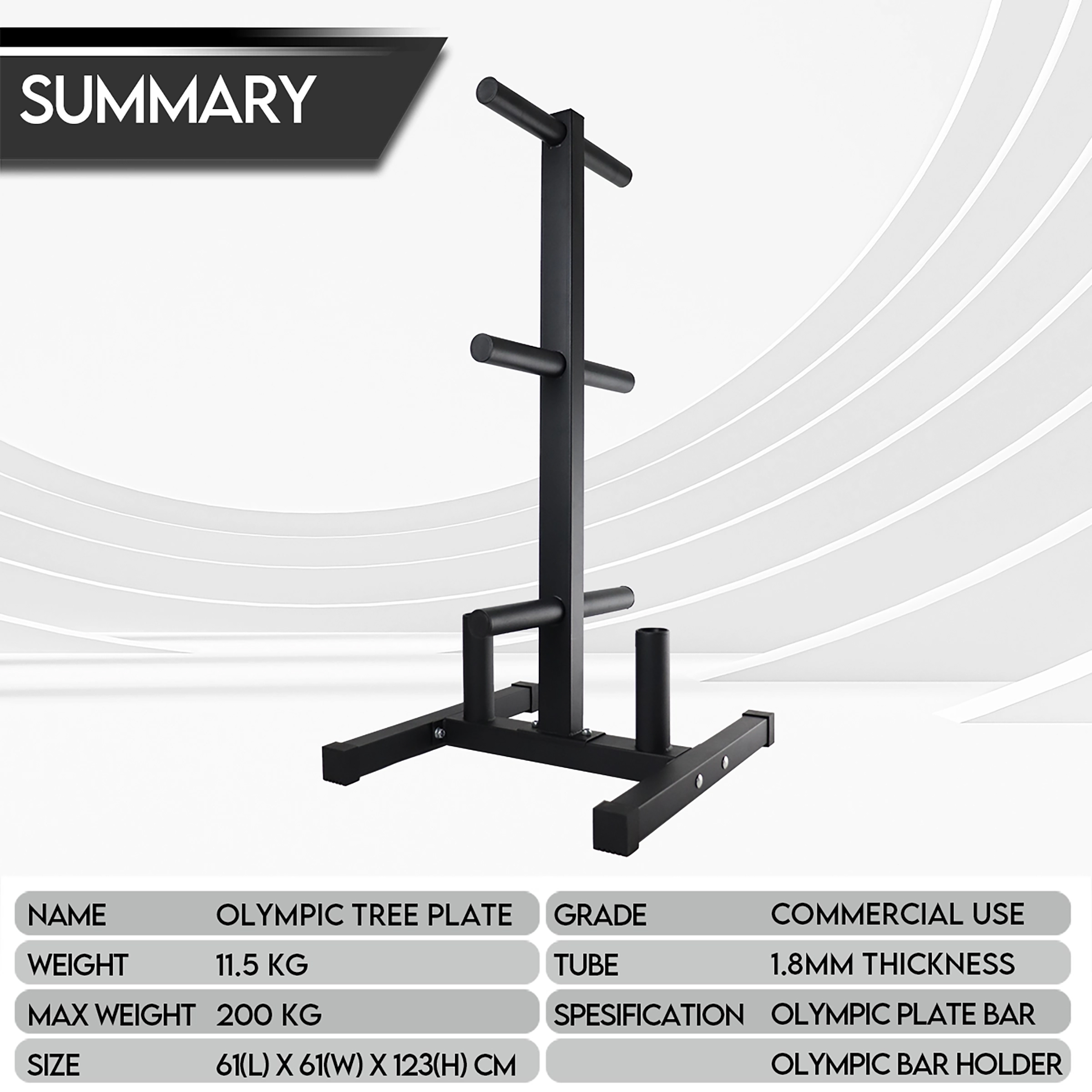 Olympic Weight Plate Tree with 2 Barbell Holders | Malaysia No.1 ...