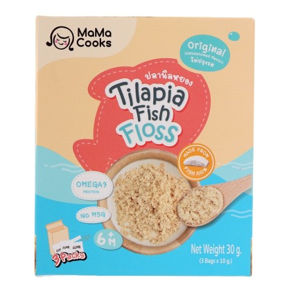 MAMA COOKS TILAPIA FISH FLOSS ORIGINAL (UNSEASONED FLAVOR) 30G | Baby ...